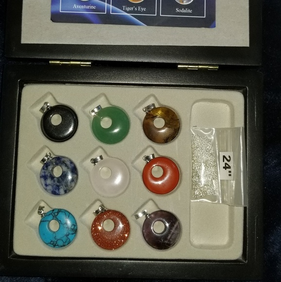 Jewelry New 9 Gemstones With 24 Chain With Box Set Poshmark
